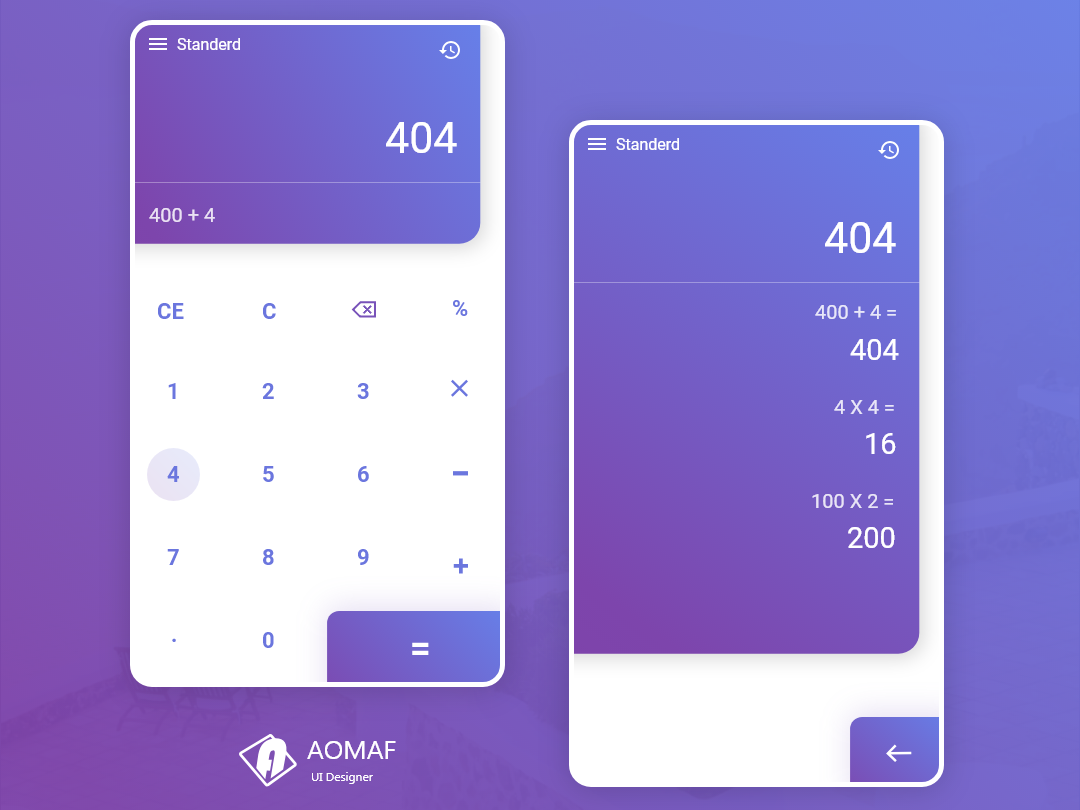 Calculator by Aomaf on Dribbble
