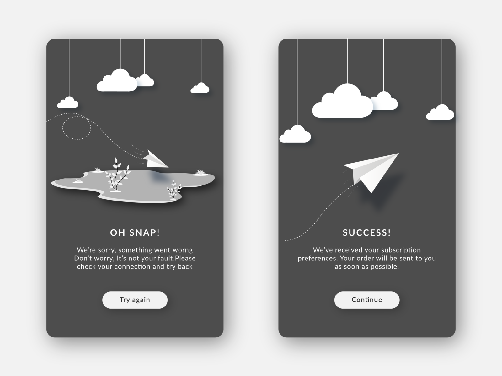 Flash Message Design by Dhrity Modak on Dribbble