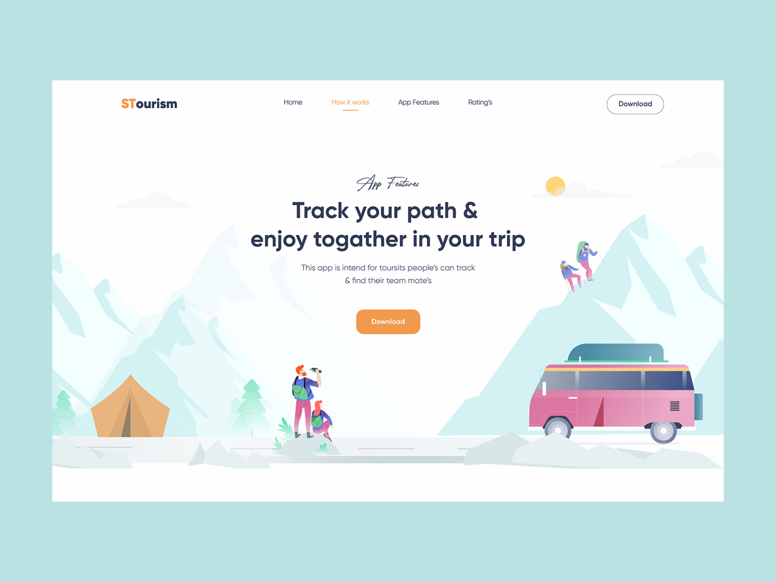 Tourist App Landing Page by Saieed Chowdhury on Dribbble