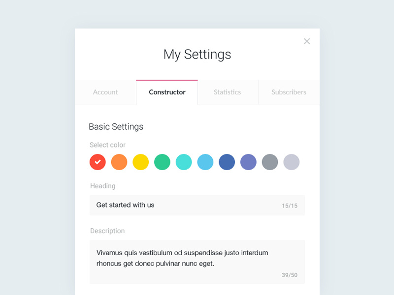 Settings Popup by Artem Mashirov on Dribbble
