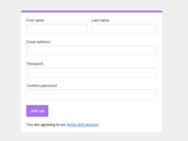 Daily UI #1 - Sign Up Form by Helen Johnston on Dribbble