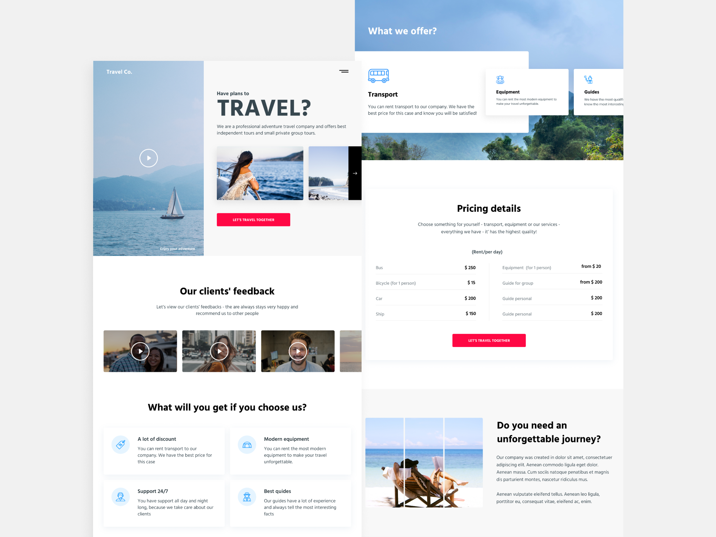 Travel WordPress theme by Olena Synianska on Dribbble