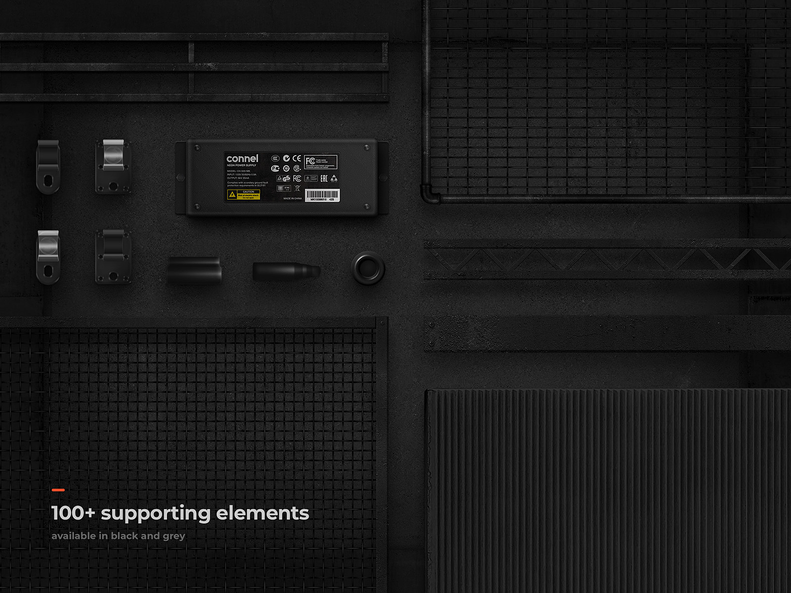 Neon Sign Kit Supporting Elements by erigon on Dribbble