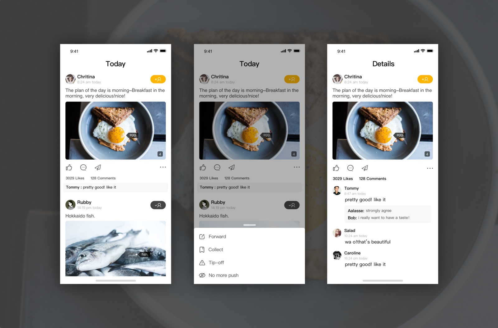 Practice-timeline feed by YOUNG on Dribbble