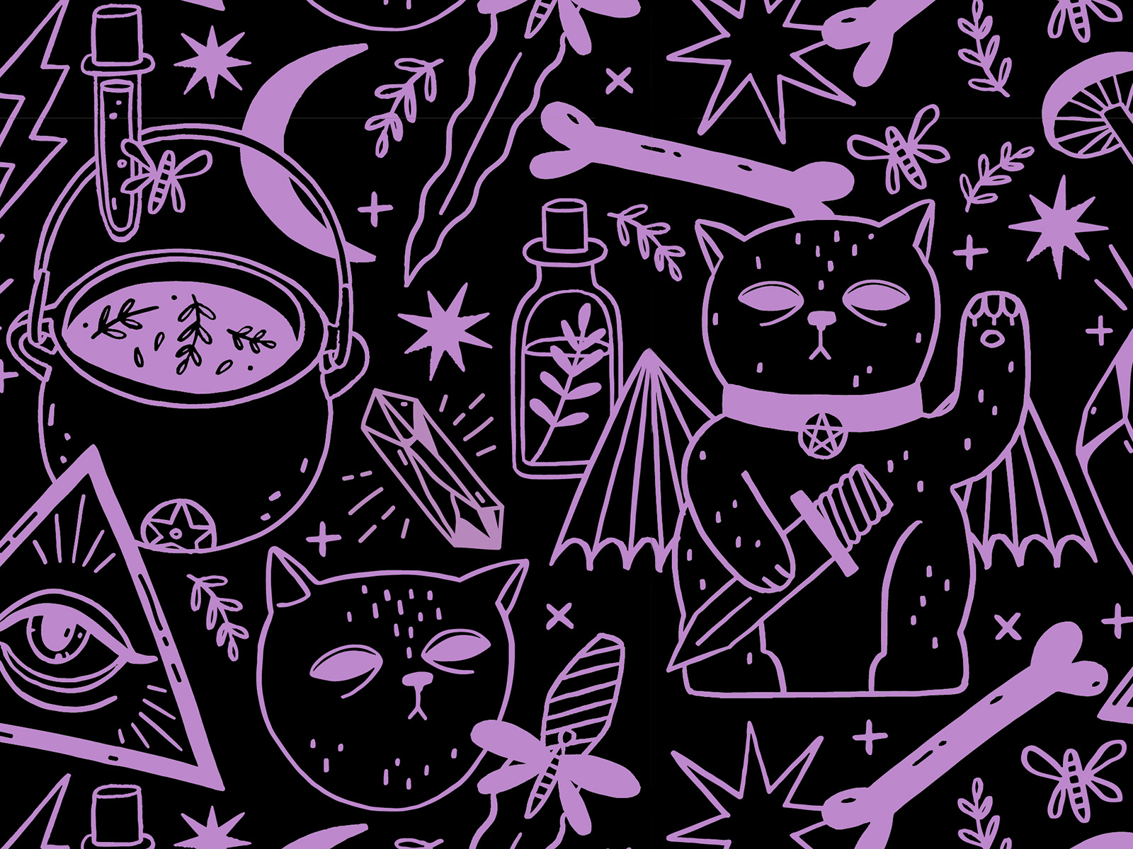 Witchy pattern by Polina on Dribbble