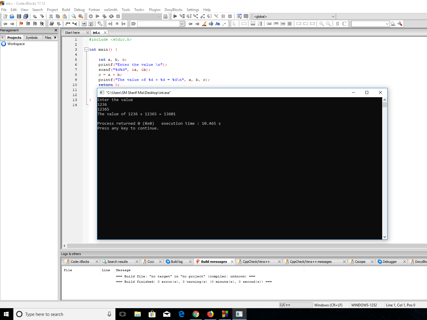 Variable "+" Value C programming code and output. by Md Sharif Mia on ...