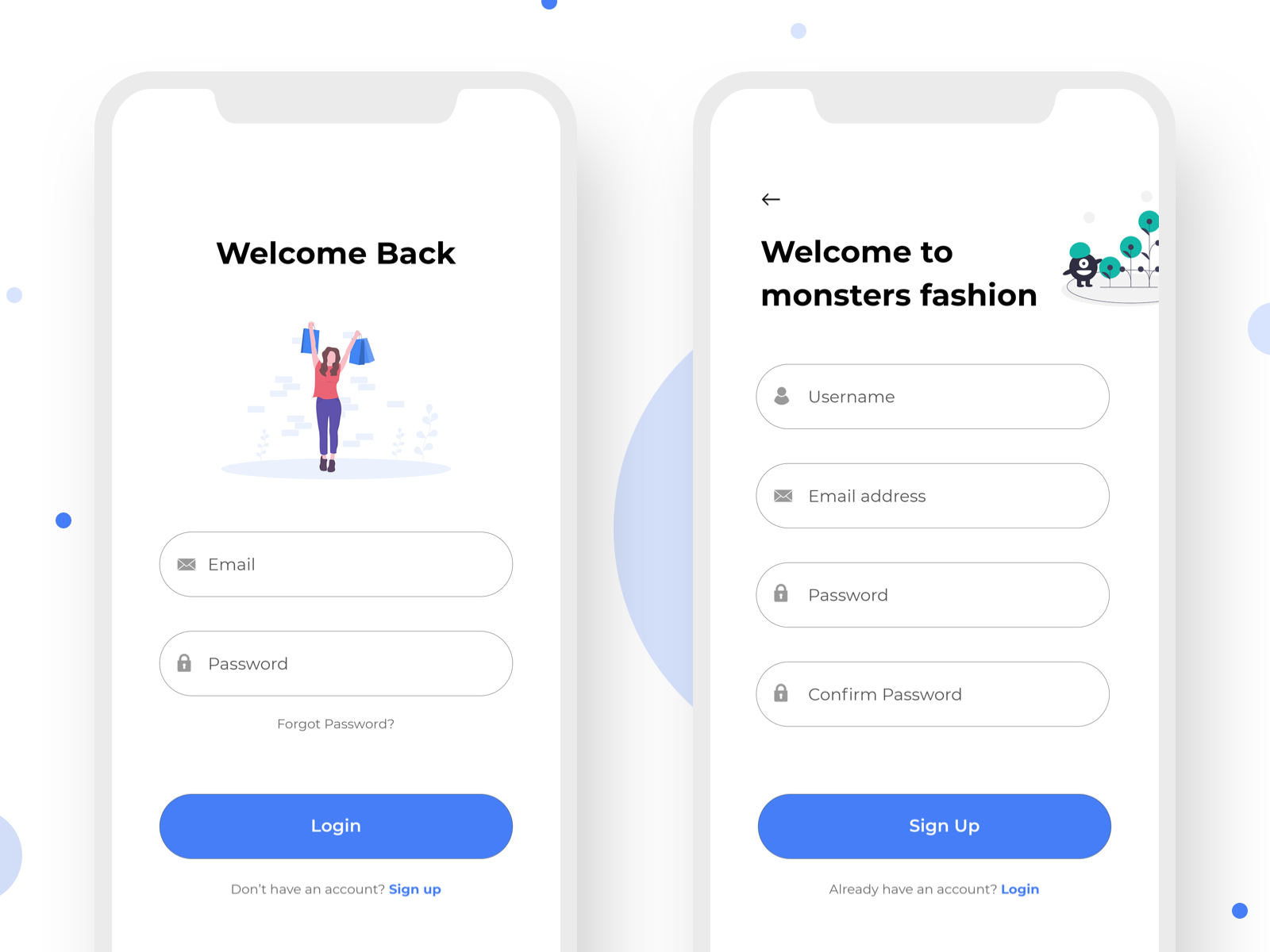 Signup & Login | Monster by Ranjitha Kv on Dribbble