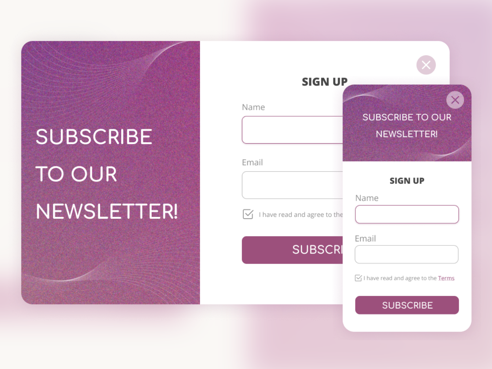 Daily UI 001 Sign Up Form by Ekaterina Antipova on Dribbble