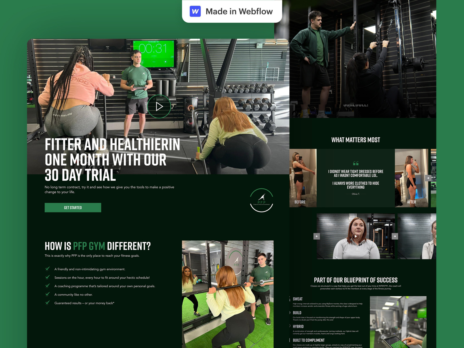 Webflow Design for Gym Trainer by Lissan Haider on Dribbble