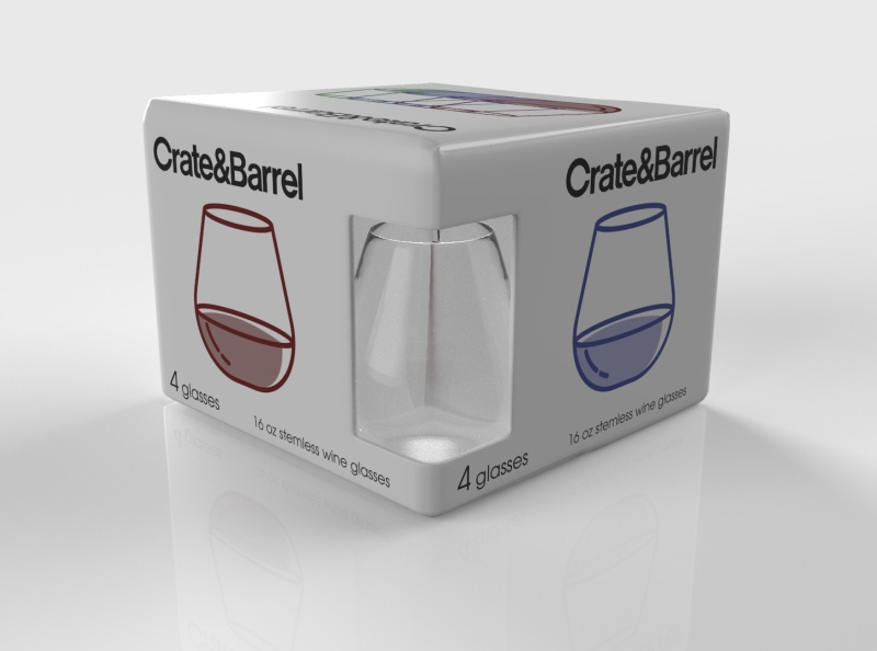 Concept glass cup packaging for Crate&Barrel by Susy Wells on Dribbble