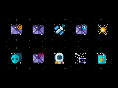 Space messages icons by Aldddo Cervantes on Dribbble
