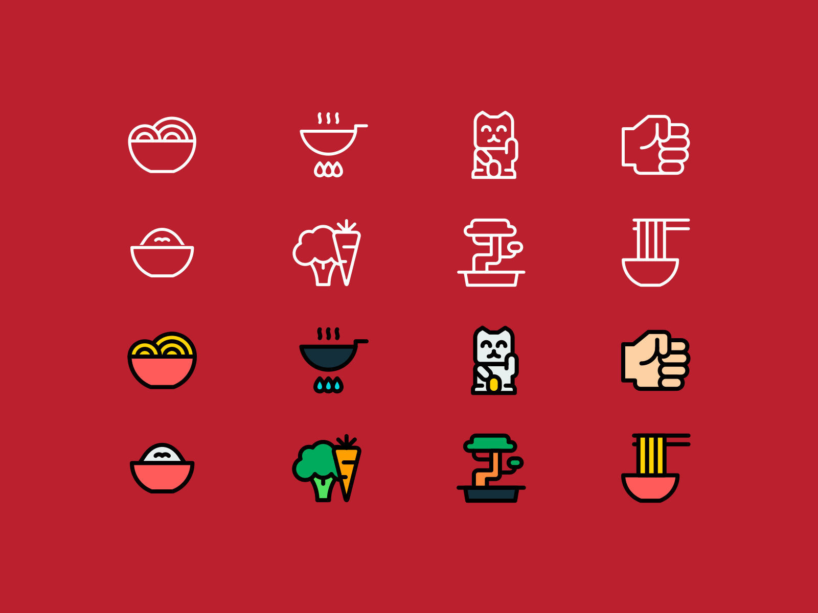 Noodle icons by Aldddo Cervantes on Dribbble