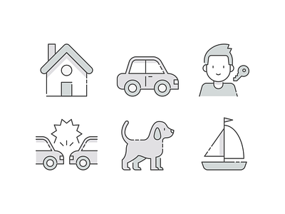 Insurance icons by Aldo Cervantes Saldaña on Dribbble