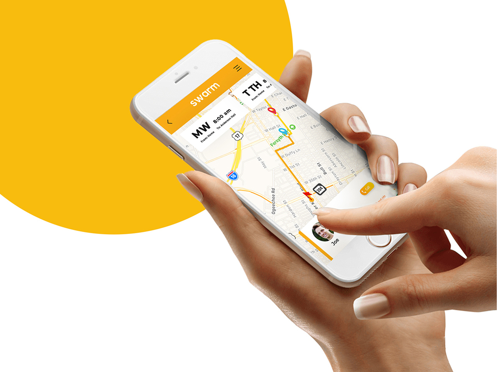 swarm carpooling app by Farfalla Hu on Dribbble