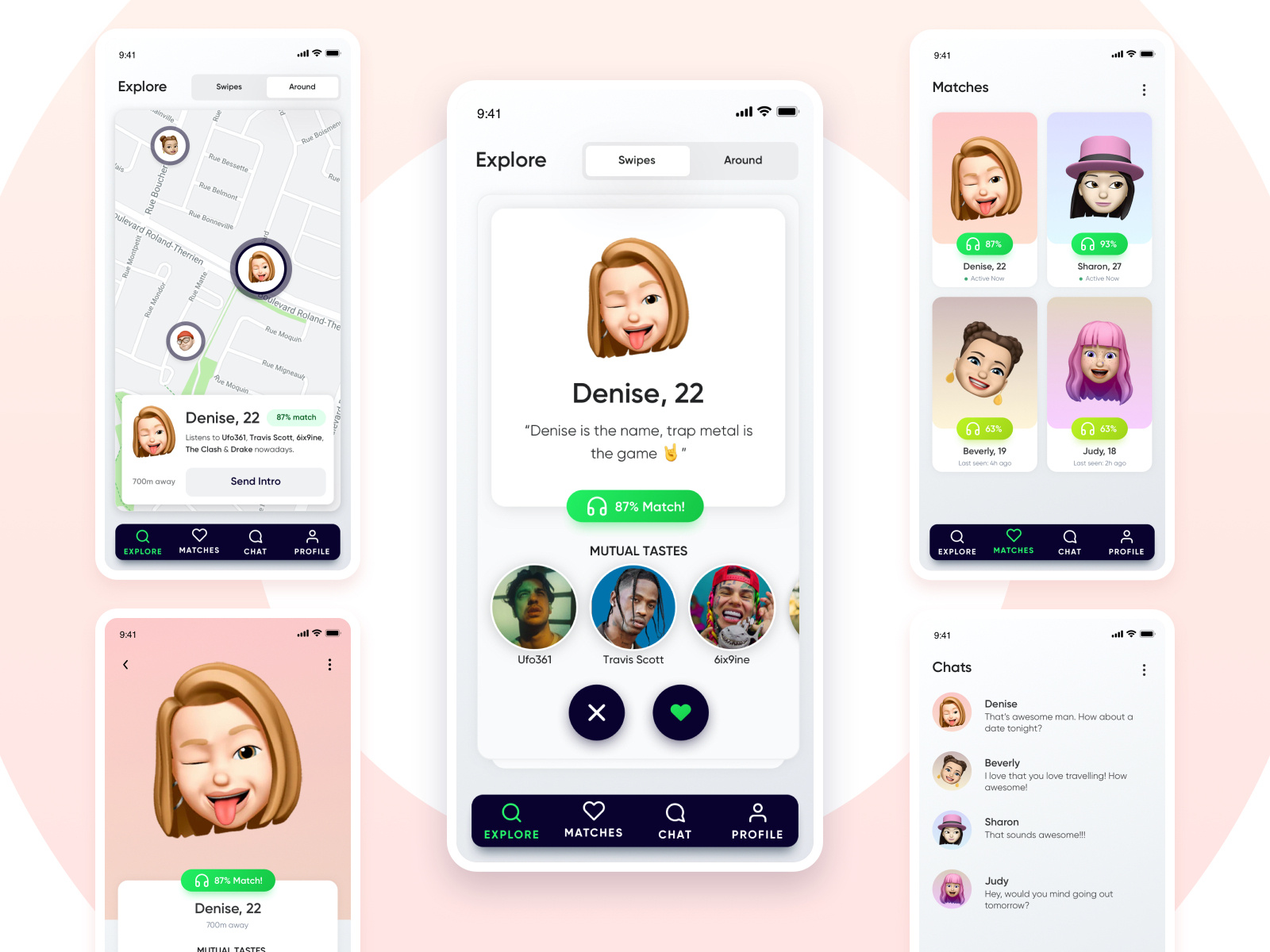 Music taste-based dating app by Can Goktas on Dribbble