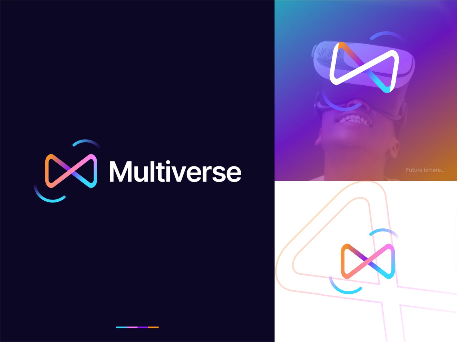 meta -crypto - futuristic - virtual reality logo - multiverse by Ahmed ...