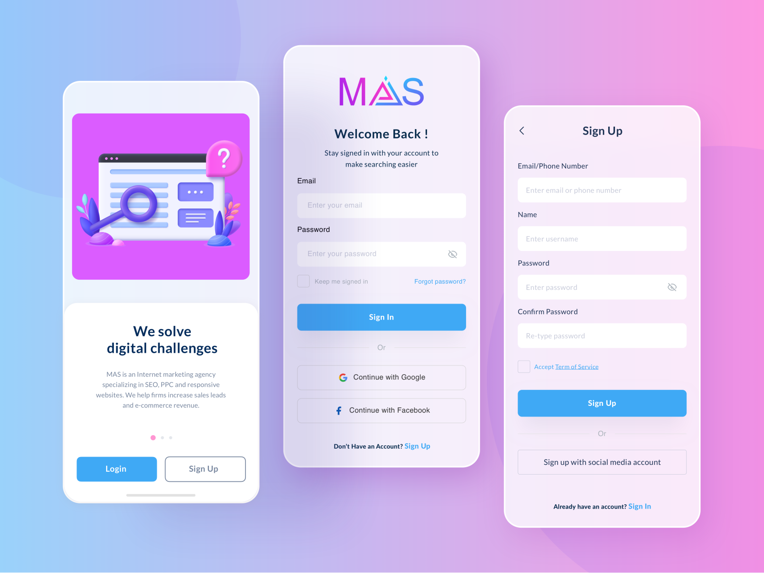Login screens by Alua Designer on Dribbble
