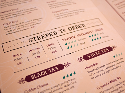 Tea Lounge Menu by Julie Sebby on Dribbble
