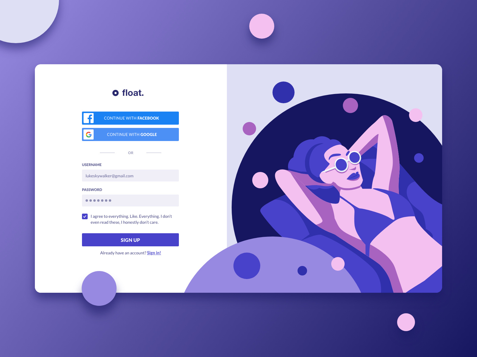 Daily UI #001 - Sign Up by Maria Pinto Basto on Dribbble