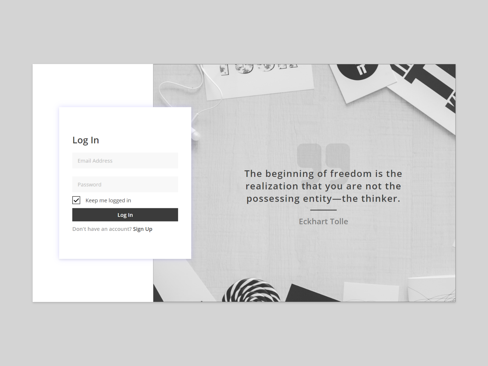 Retro Login with quote by Sujit Biswas on Dribbble