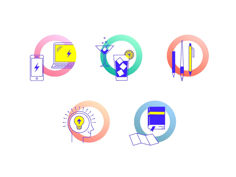 Set of vivid icons by Marine hardouin on Dribbble