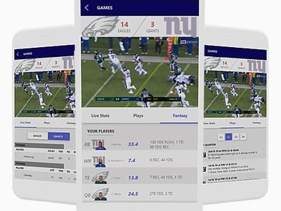 NFL Fantasy app by Jarrod Waerea on Dribbble