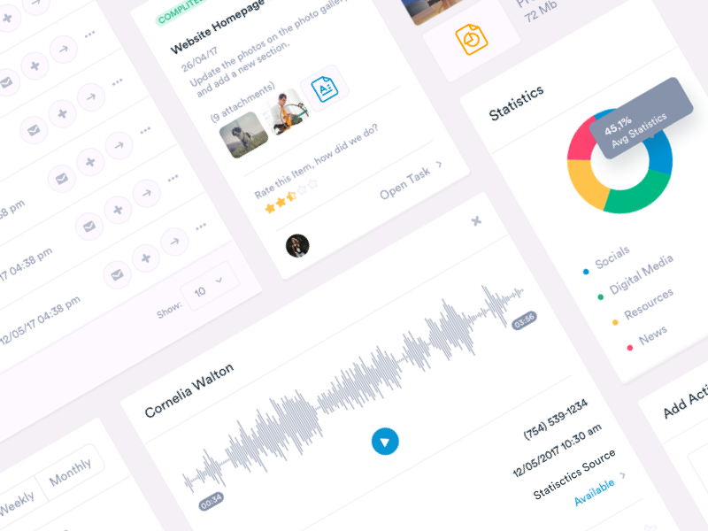 Dashboard blocks by Artyom Khamitov on Dribbble