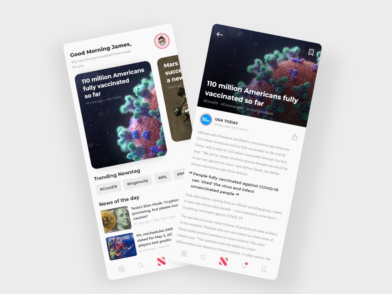 Apple News App UI Design by Amit Jadhav on Dribbble