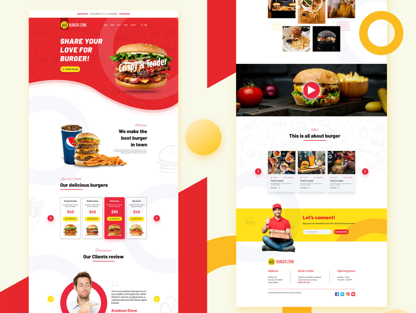 Burger Shop landing page design by Aunonto Islam on Dribbble