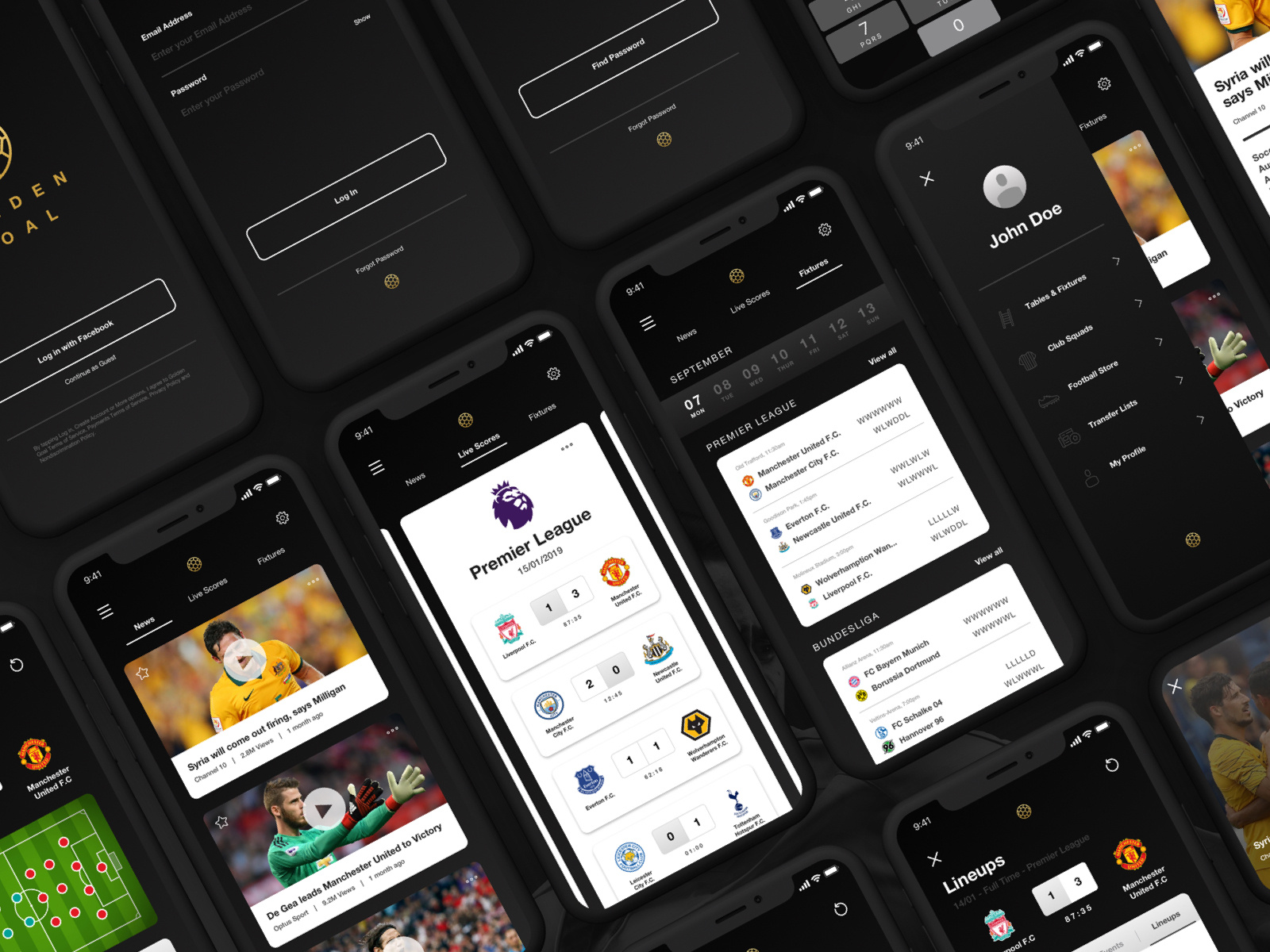 Golden Goal Mobile App - Flat Lay by John Salvemini on Dribbble