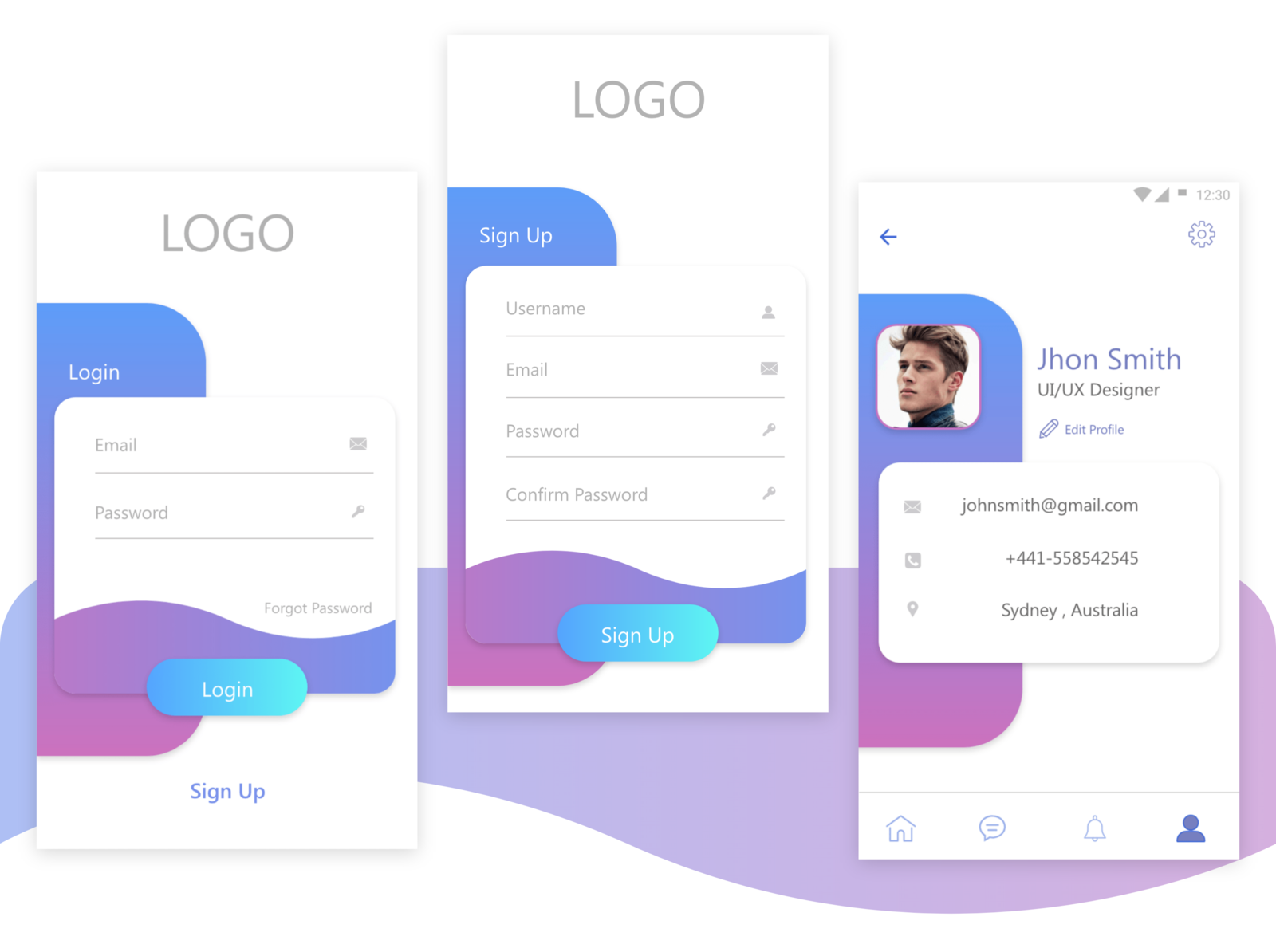 Login Screen by Girish Batra on Dribbble