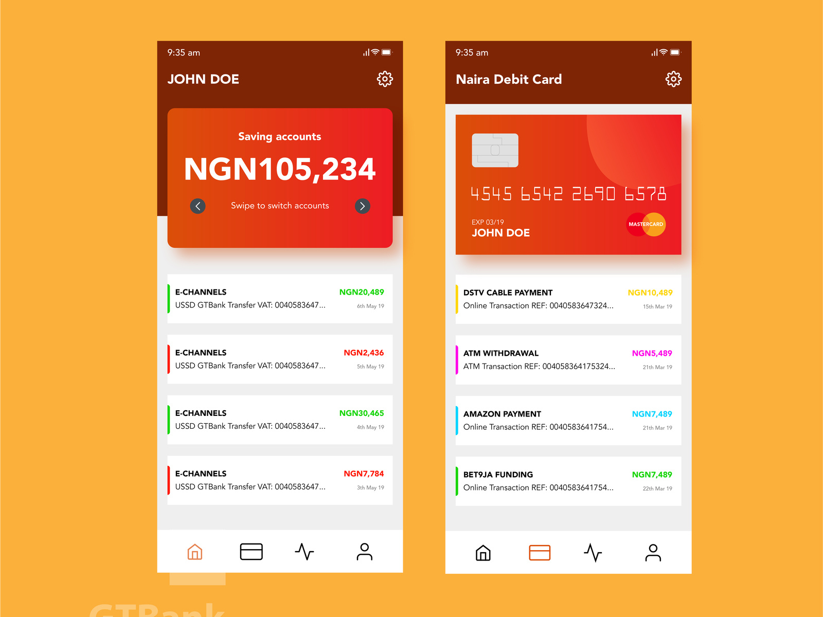 GTbank App Rebranding 2 by Tony Nnabs on Dribbble