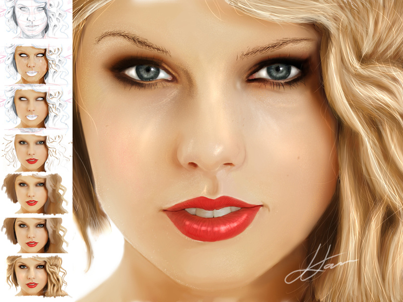 Taylor Swift Digital Portrait Final by Luis Faus on Dribbble