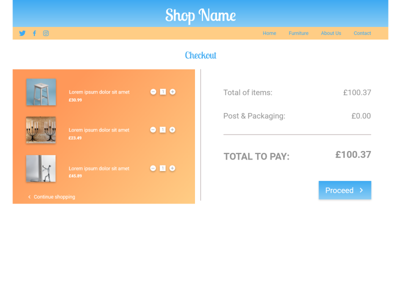 02 - A checkout - Daily UI Challenge by Hannah Bullick on Dribbble