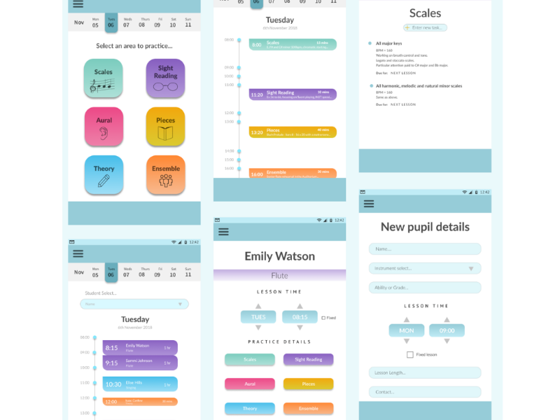 A music practice app by Hannah Bullick on Dribbble