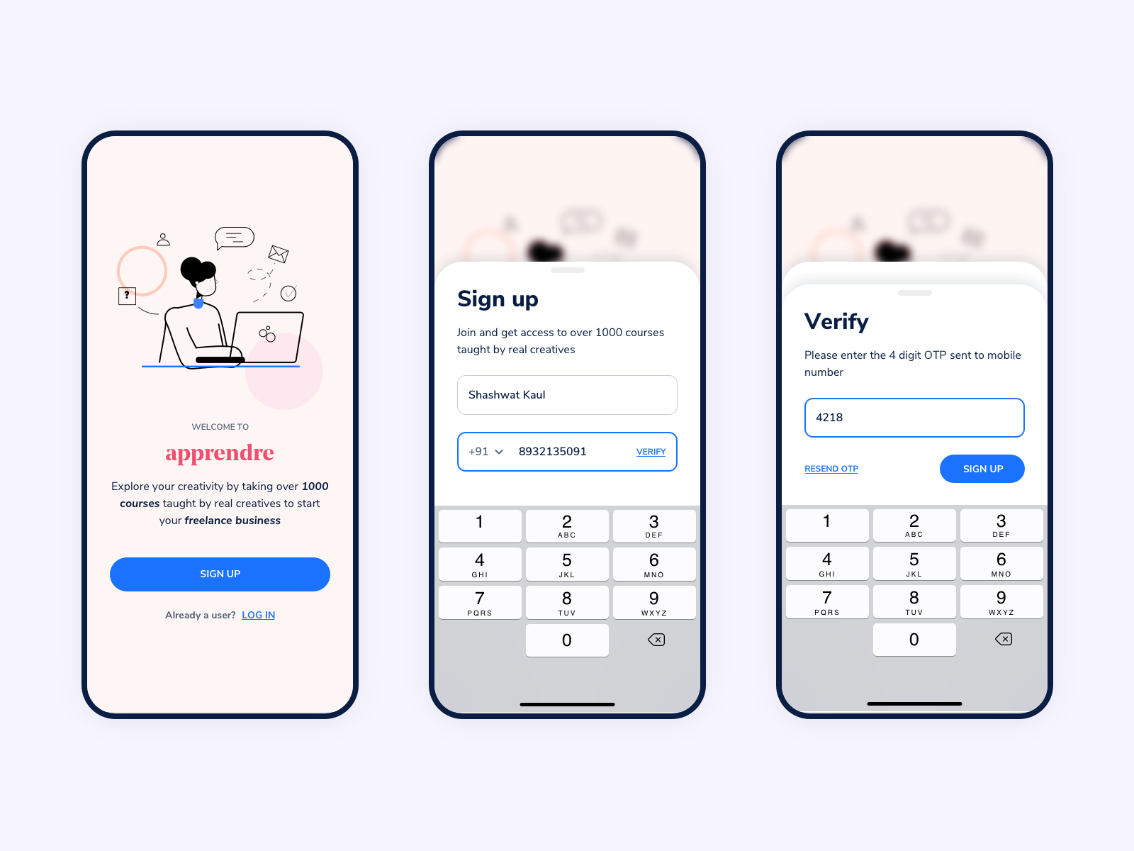 Sign up flow by Shashwat Kaul on Dribbble