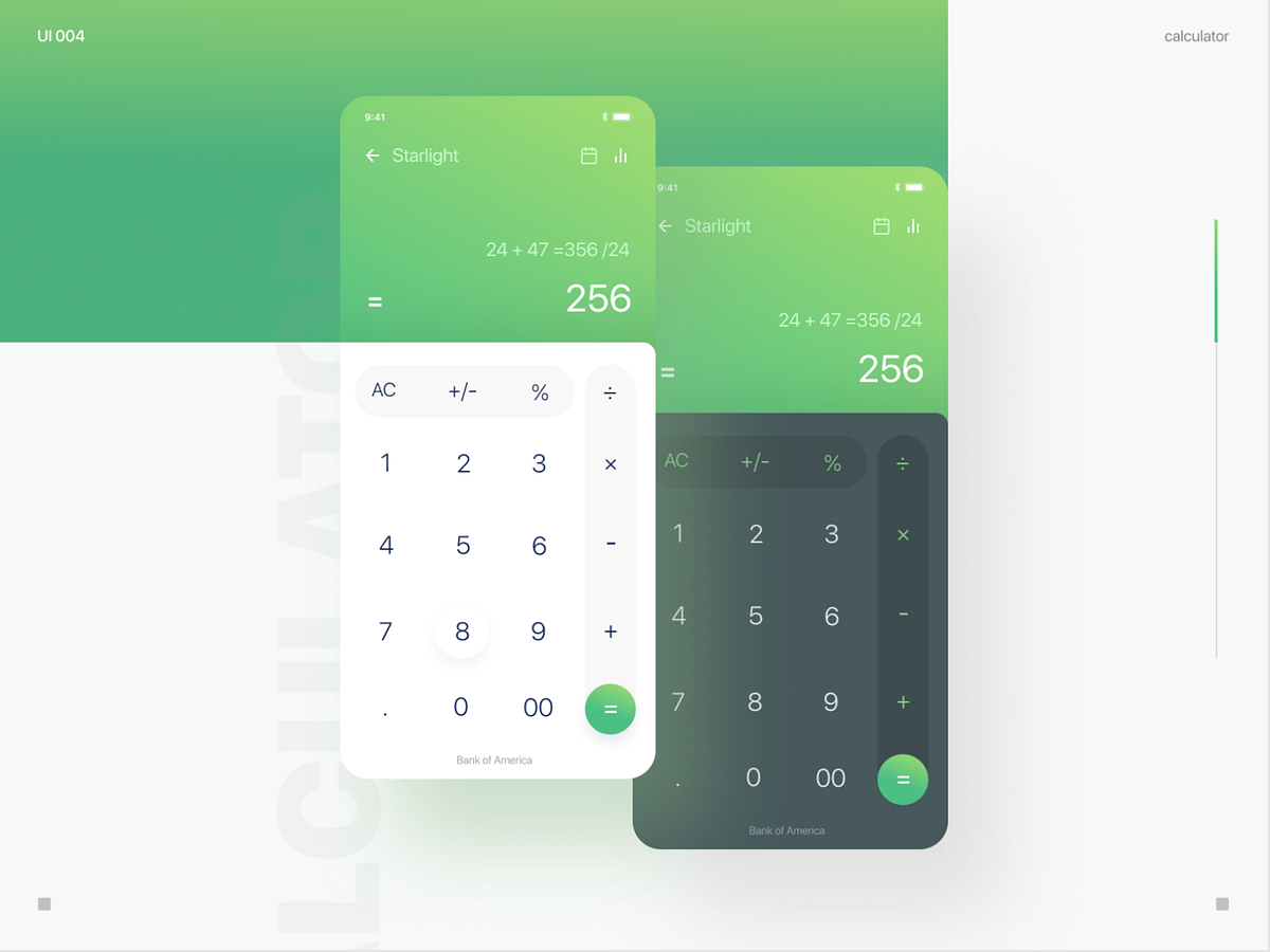 UI calculator by Vlad Karpets on Dribbble