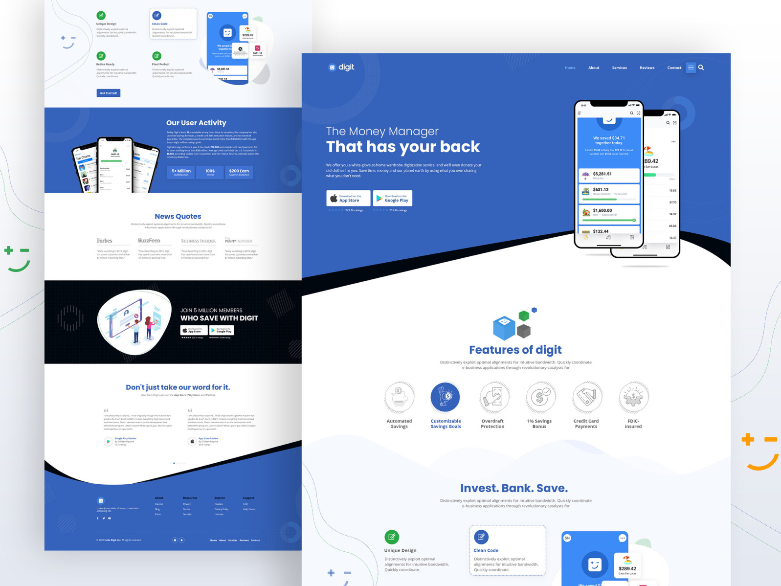 Digit Landing Page Design by Design Diverz on Dribbble