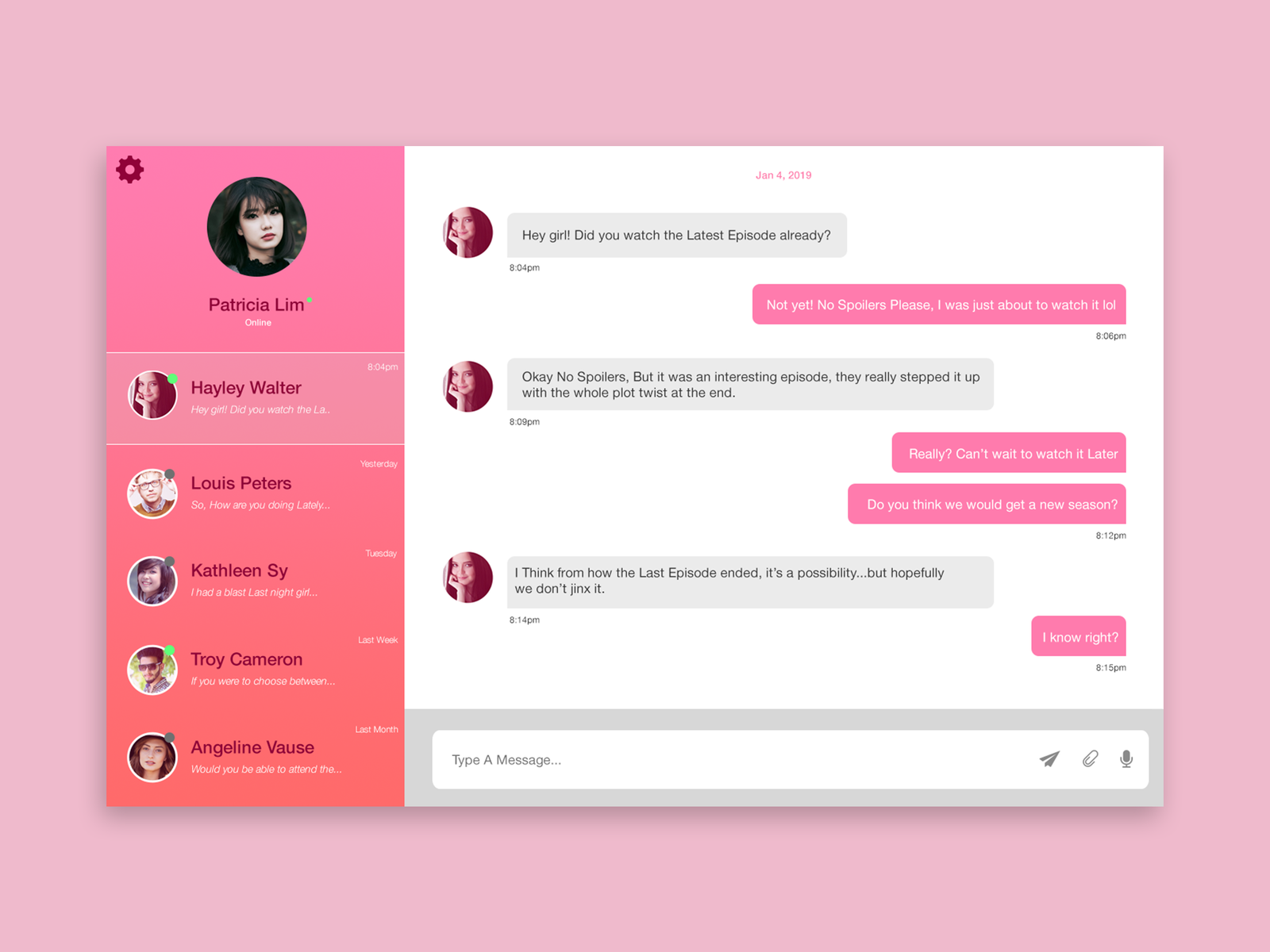 Daily Ui 013 - Direct Messaging by Leeannah Ledesma on Dribbble