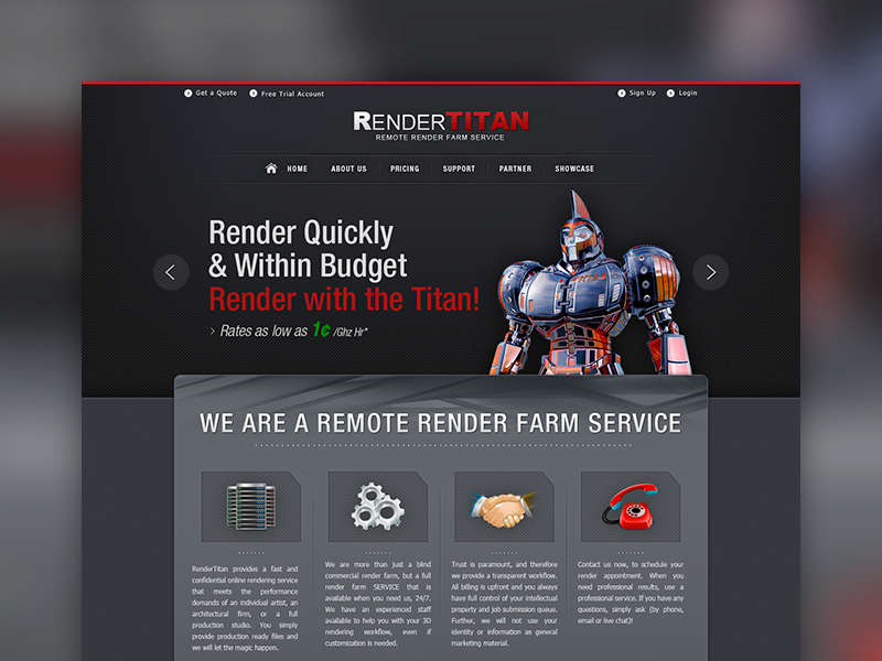 Render Titan Website Mock-Up by Omar Borjas on Dribbble