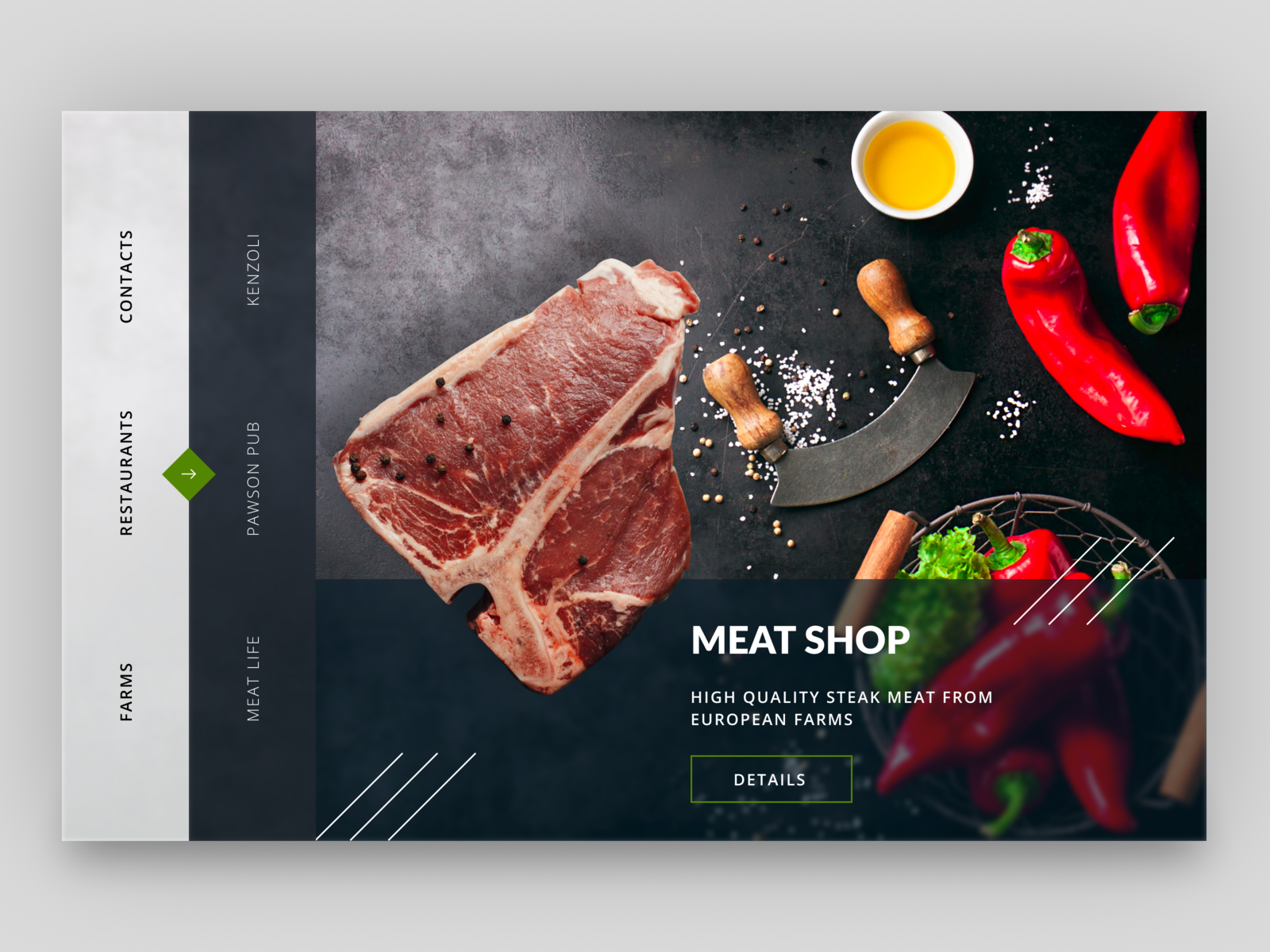 Meat store concept for local farmers by Nor Newman on Dribbble