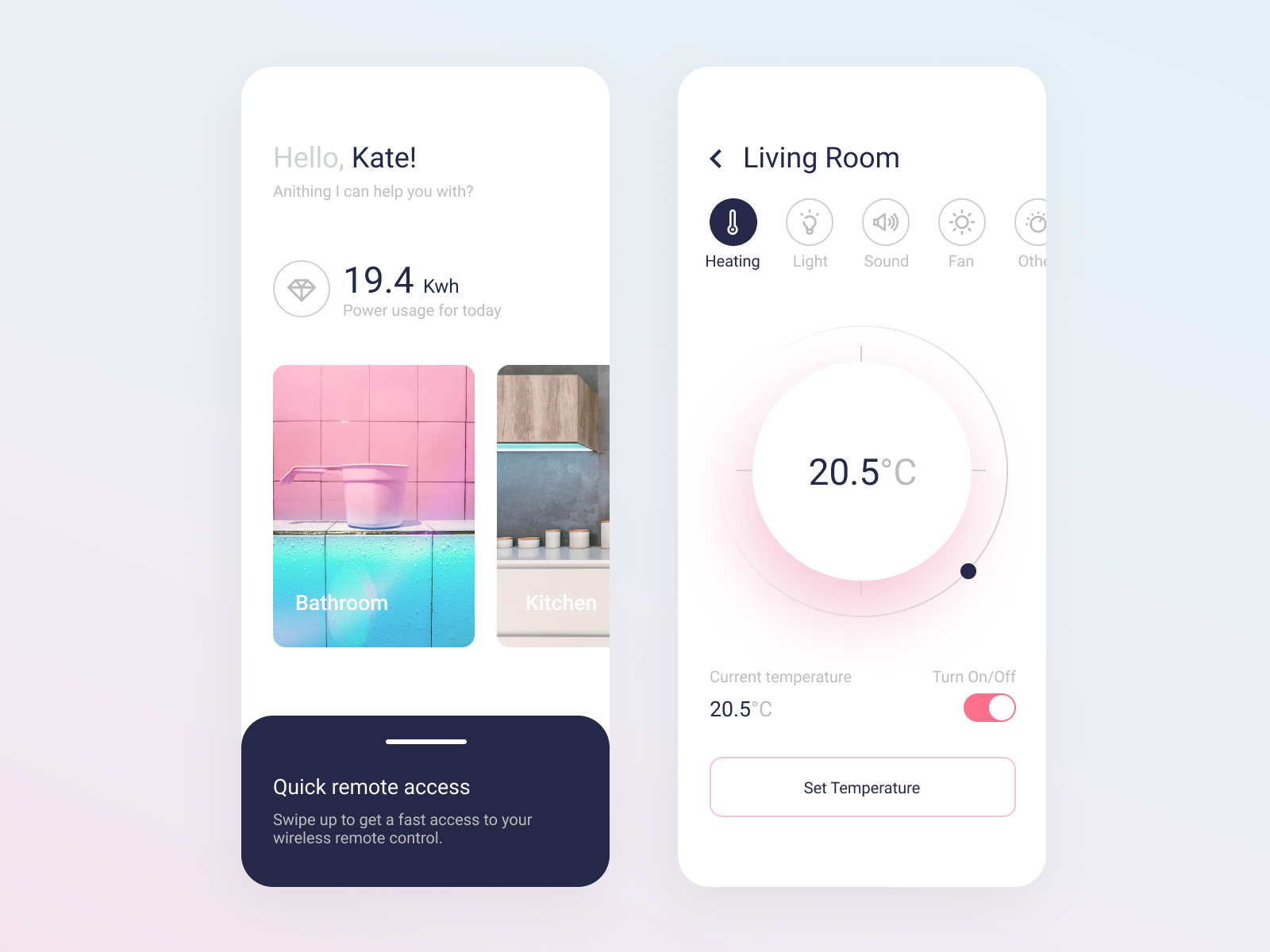 Smart Home settings by Regina Molkovich on Dribbble
