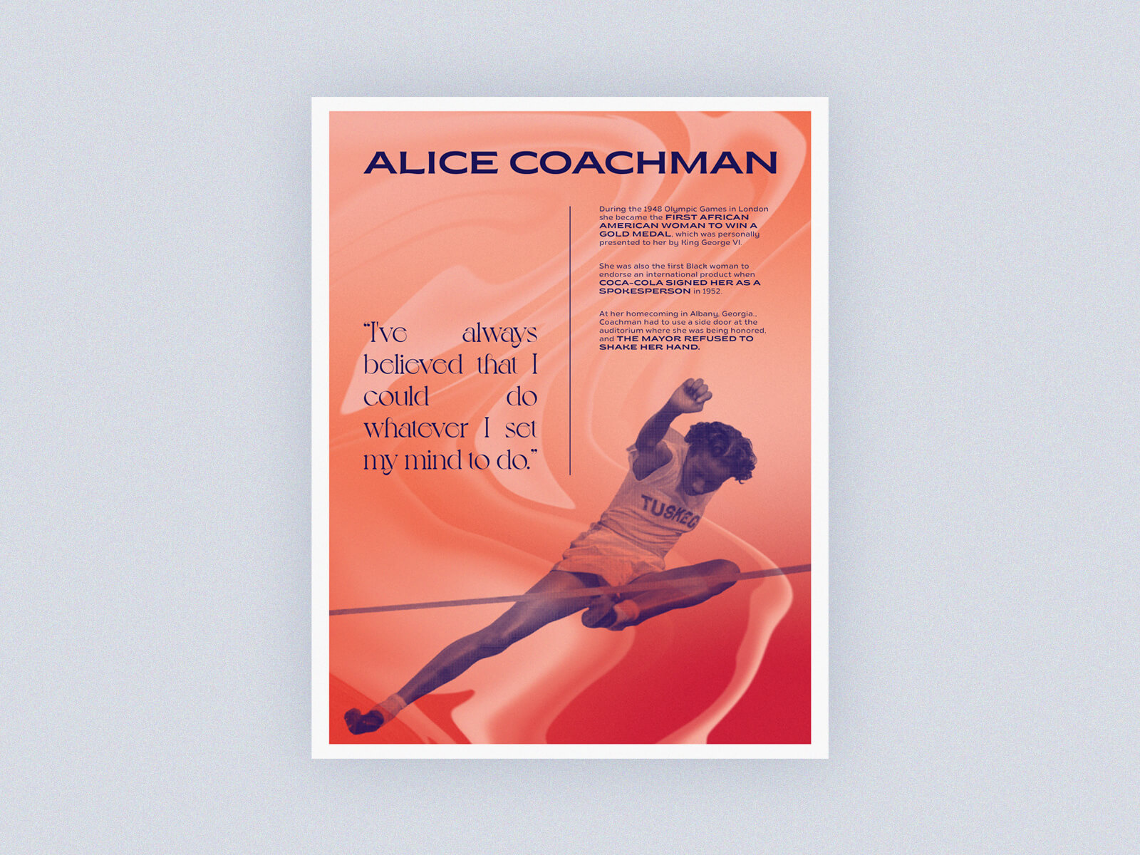 Poster Series | Alice Coachman by Taylor Thompson Youngblood on Dribbble