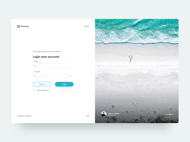 Minimal Login Page by Kryston Schwarze on Dribbble