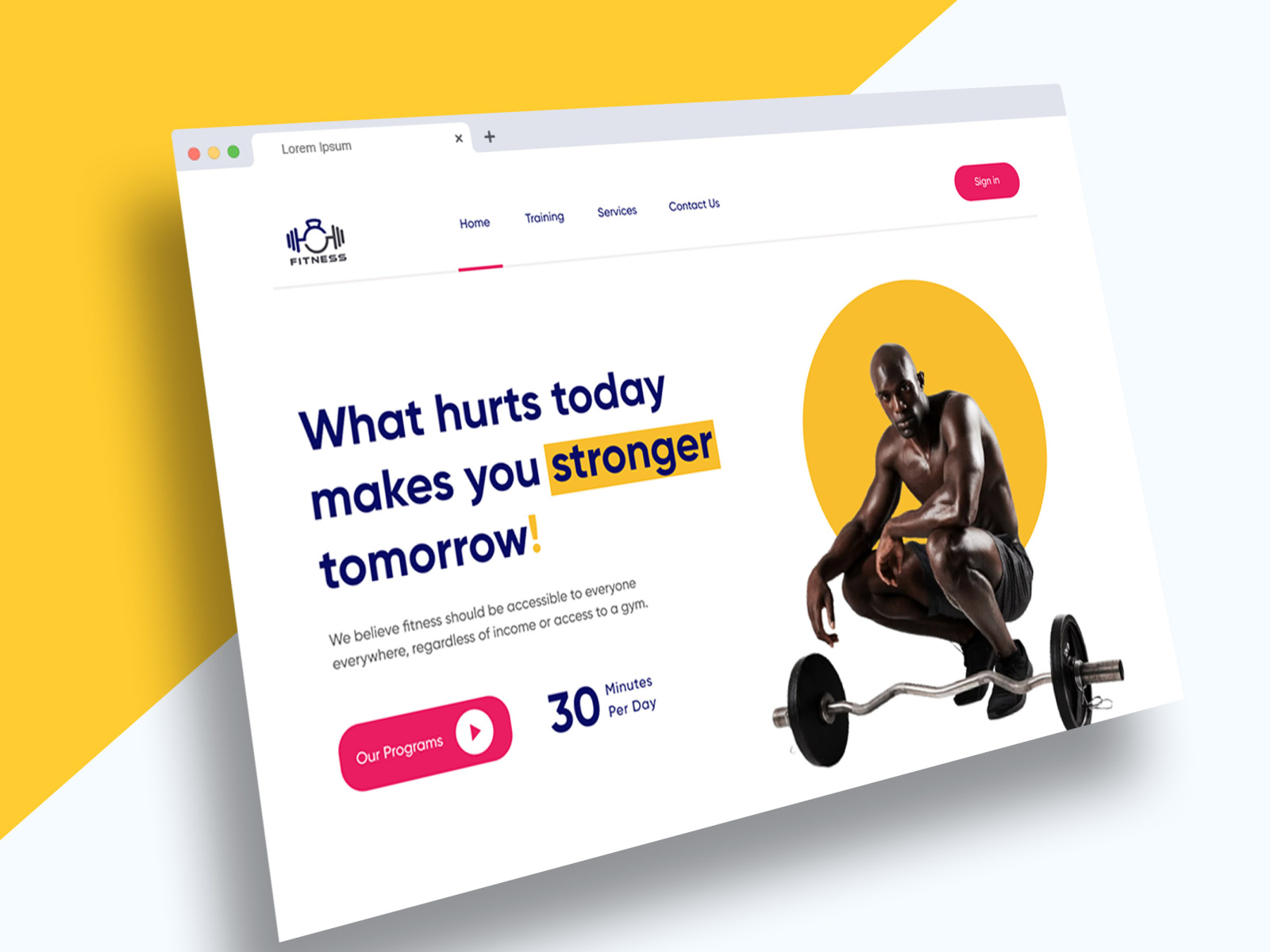 Fitness program website design by Olawale Mustapha on Dribbble