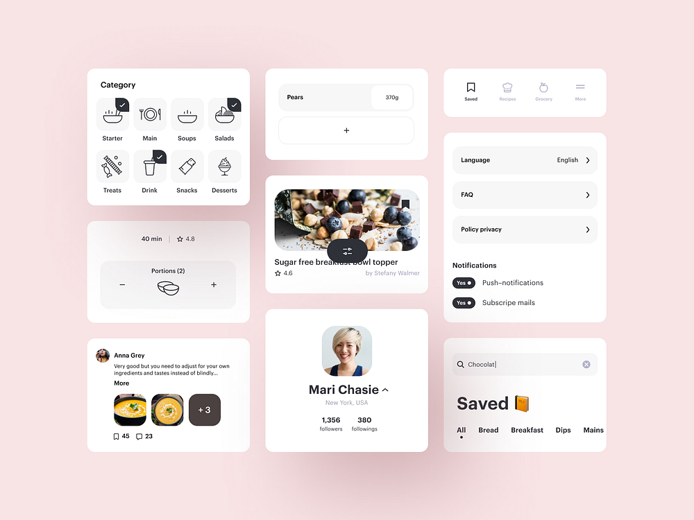 Cards ui design by Mari Chubina on Dribbble