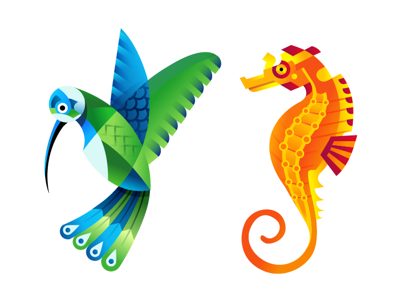 flat animals by Samir Taiar | STart02 on Dribbble