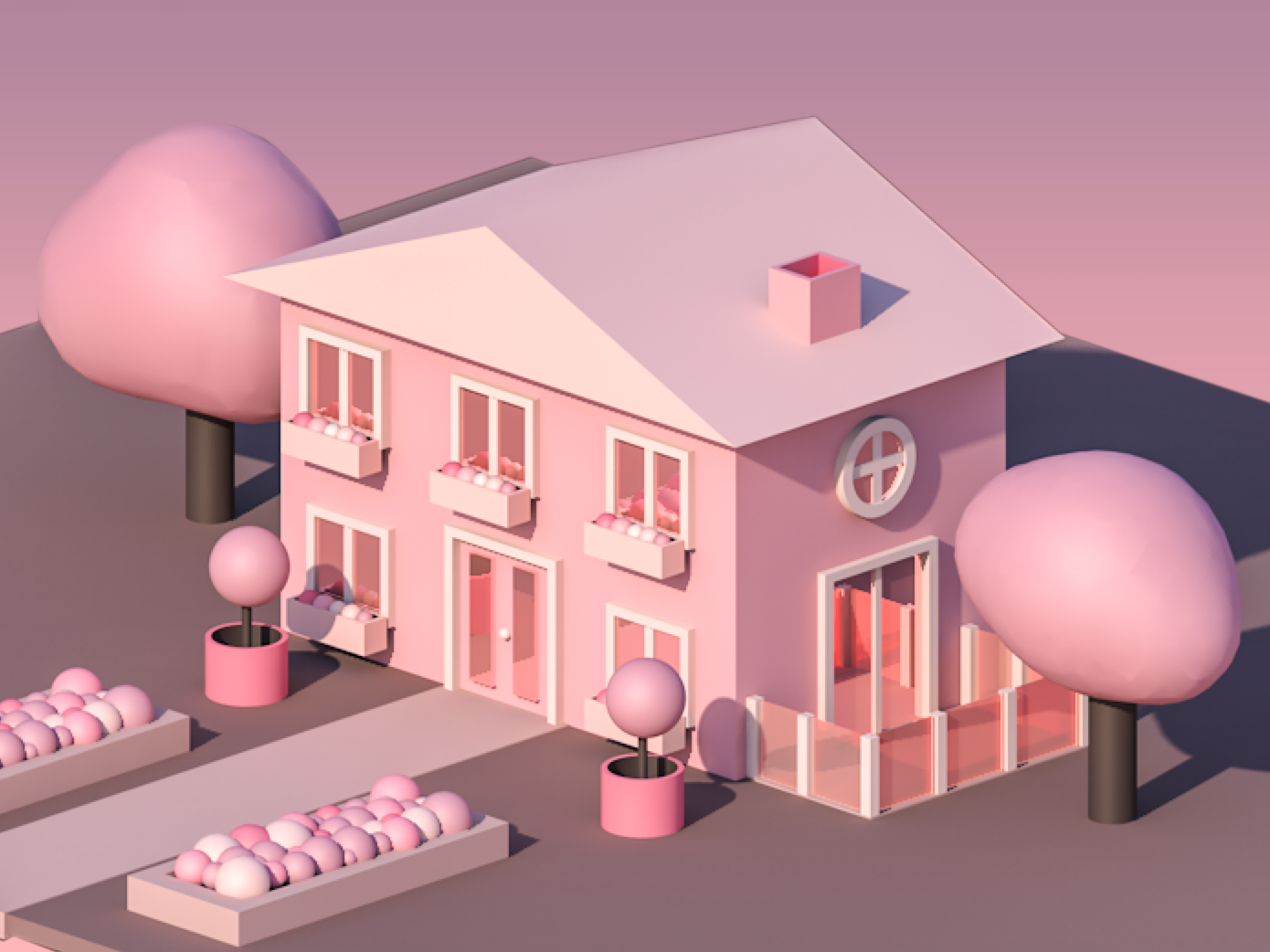 Pink home by Capucine on Dribbble