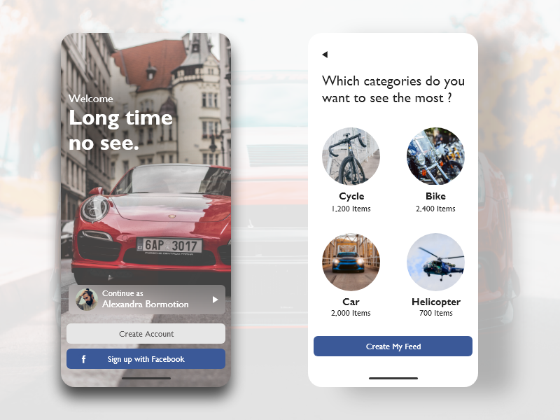 Cycle, Bike, Car, Helicopter Rental App by Praful Kabadi on Dribbble