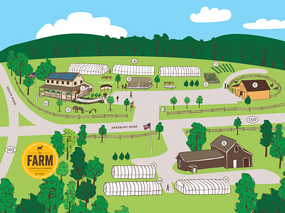 Eastman's Farm Map Illustration by Sara Argue on Dribbble